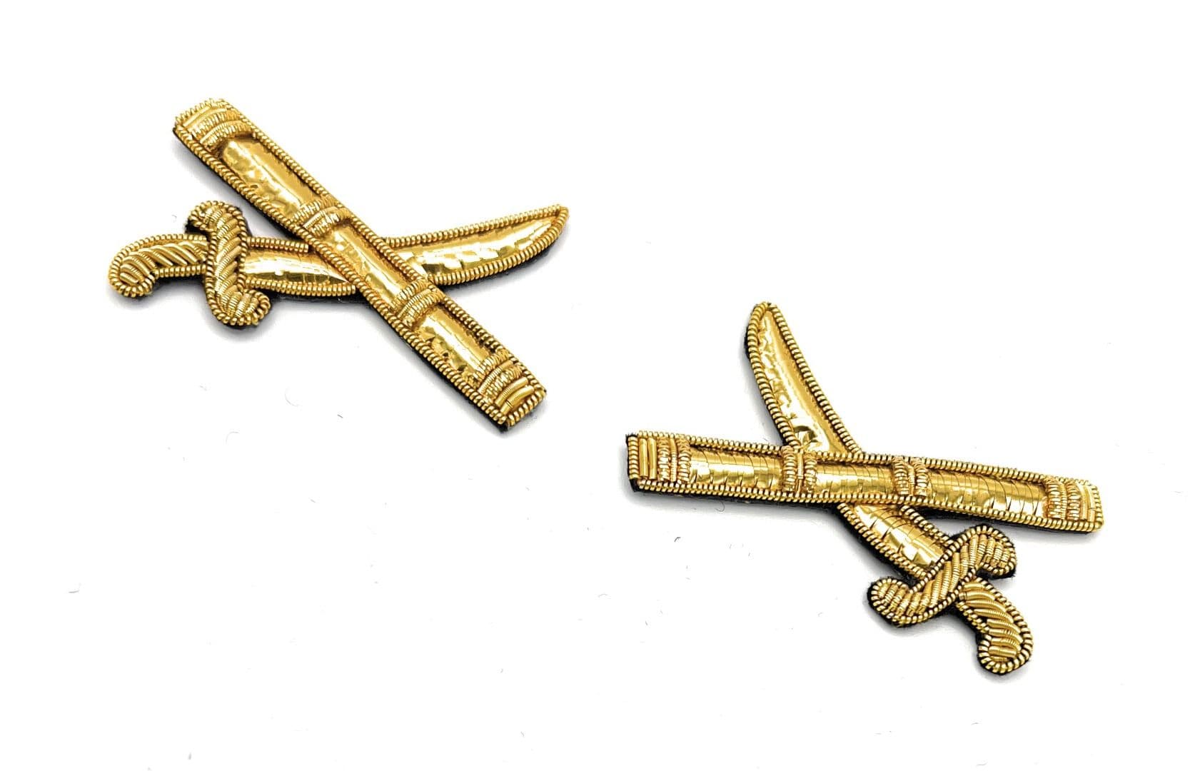 Crossed Sword & Batons Gold Embroidered General's Officer Insignia