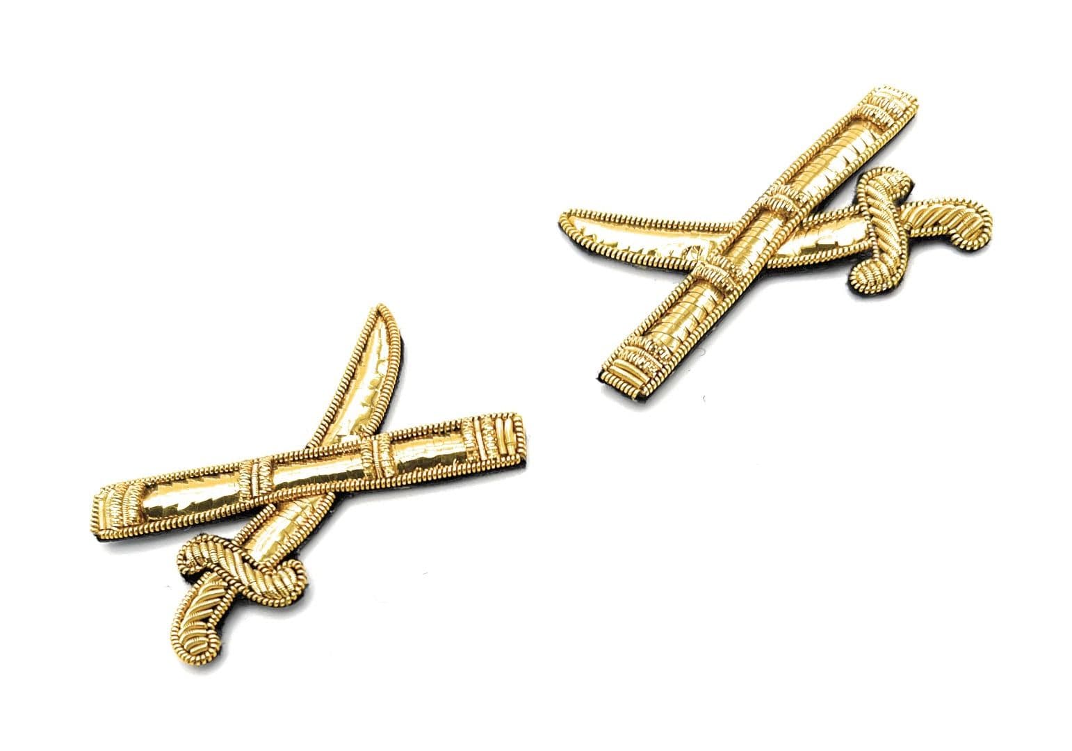 Crossed Sword & Batons Gold Embroidered General's Officer Insignia