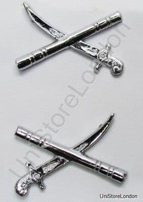 Crossed Sword & Batons Metal General s Officer Insignia Chrome R1000