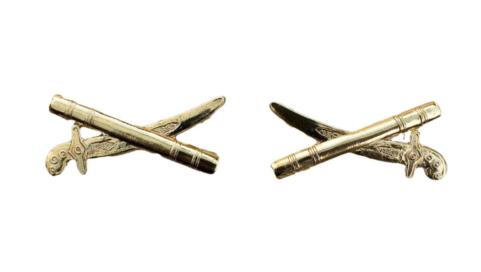 Crossed Sword & Batons Metal General s Officer Insignia Gold 34X20mm