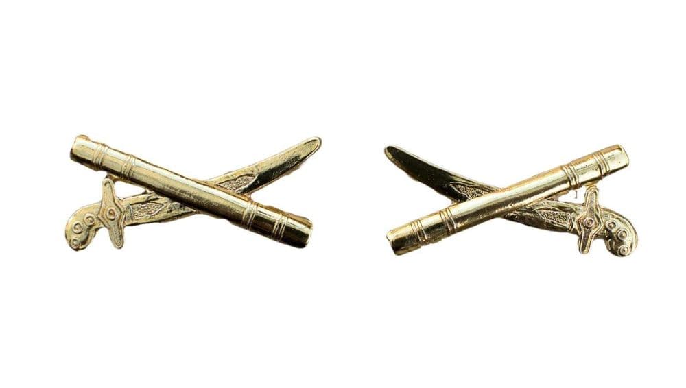 Crossed Sword & Batons Metal General s Officer Insignia Gold 34X20mm
