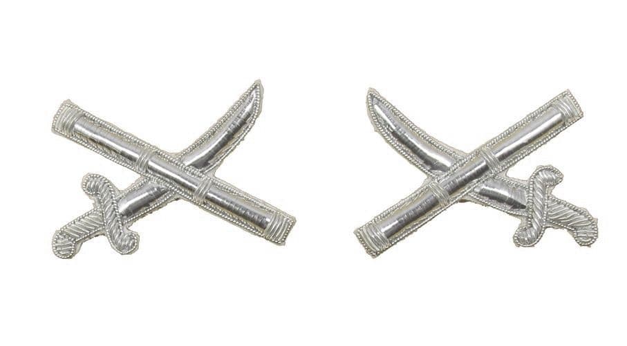 Crossed Sword & Batons Silver Embroidered General s Officer Insignia R915