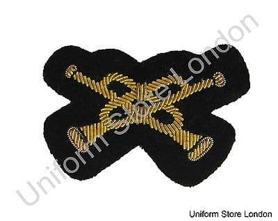 Crossed Trumpets for Mess Dress Gold Cross Trumpets On Black 2 1/4 Inch ...