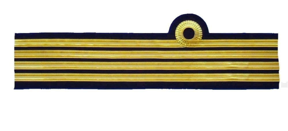 Cuff Rank Sleeve 1Curl 3 Bars Gold wire For Captain Sold Pair R306