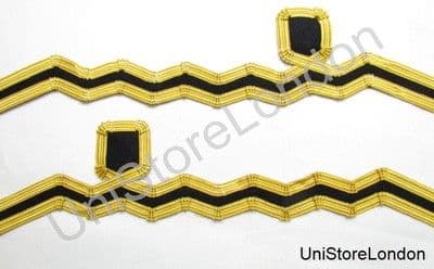 Cuff Rank Sleeve Cuff Curls Lieutenant Navy Gold Wire Wavy Curl R1011