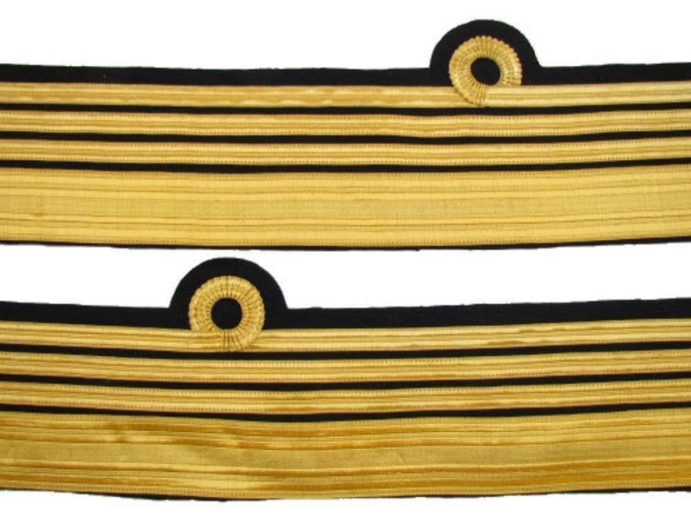 Cuff Rank Sleeve Curls on Cloth Admiral Sold Pair R897