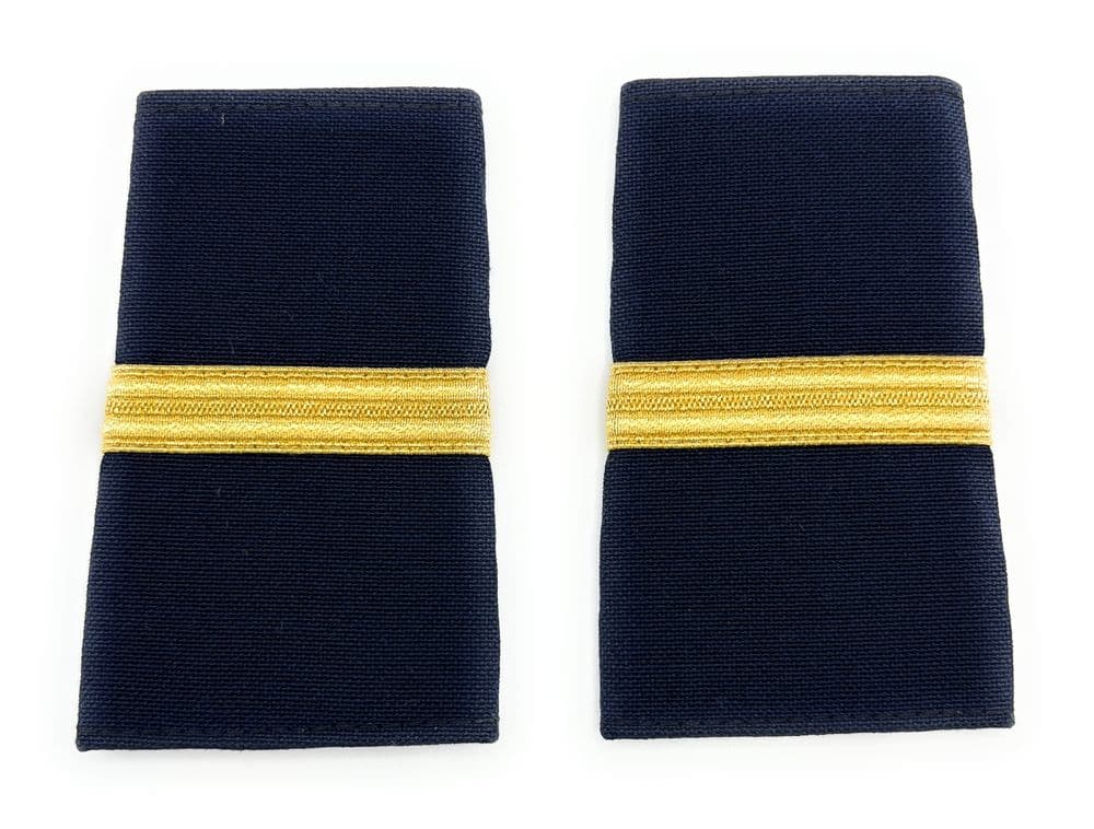 Epaulet Pilot Epaulette Sliders 1 Gold Mylar Bar Navy Blue Cloth R1298