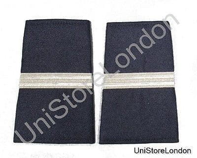 Epaulet Pilot Epaulette Sliders 1 Silver Mylar Bar Navy Blue Cloth R1314