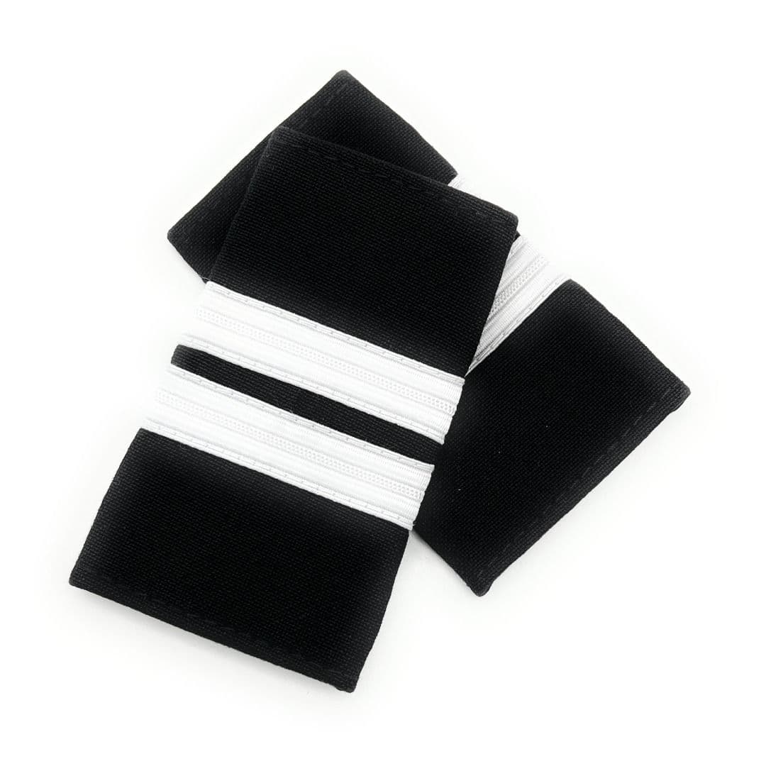 Epaulet Pilot Epaulette Sliders 2 Silver Bar Flight Engineer Black R1311