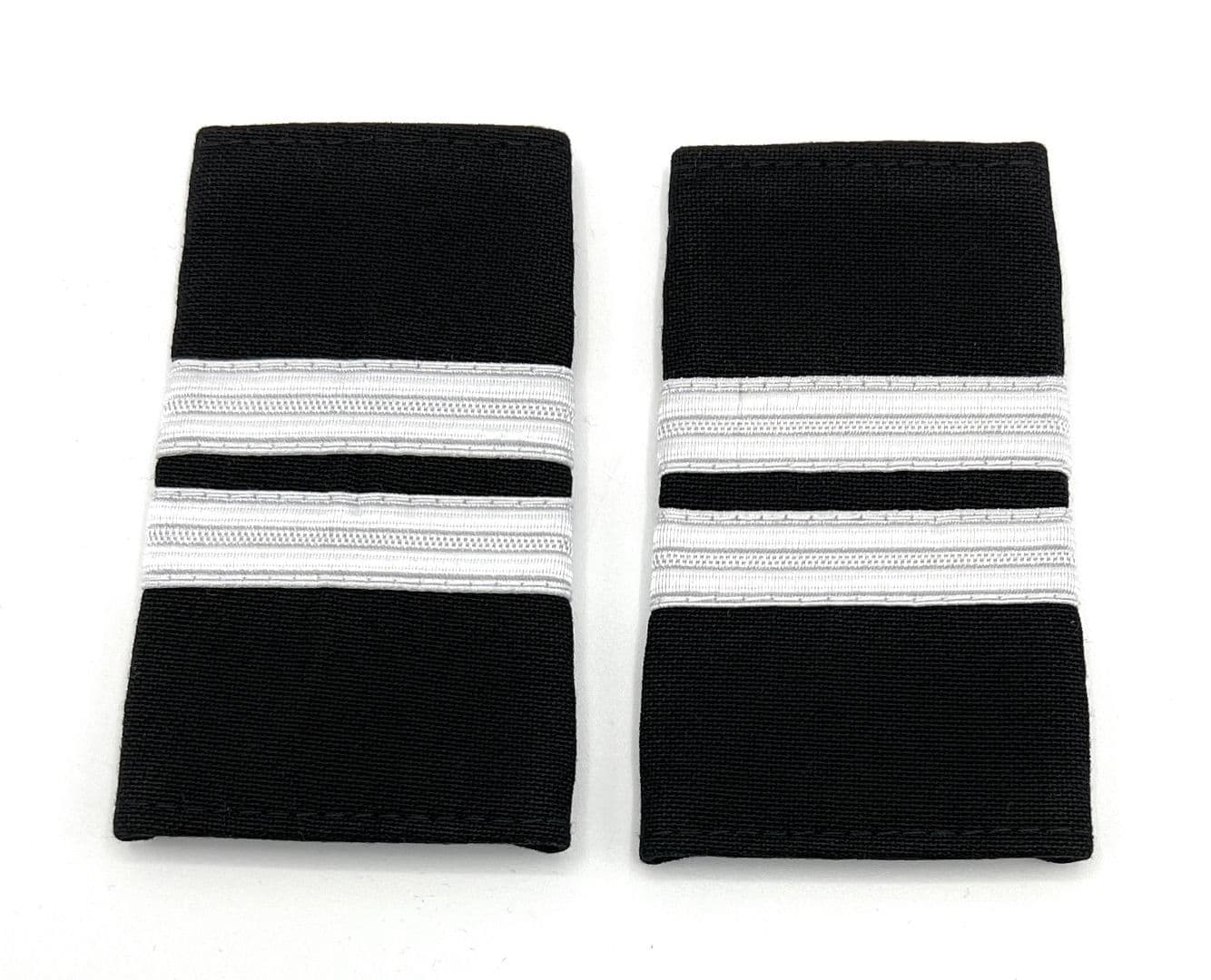 Epaulet Pilot Epaulette Sliders 2 Silver Bar Flight Engineer Black R1311