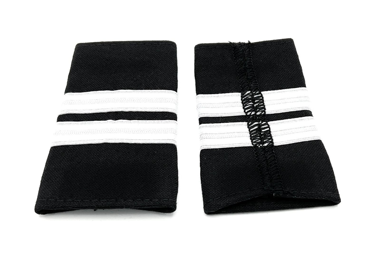 Epaulet Pilot Epaulette Sliders 2 Silver Bar Flight Engineer Black R1311