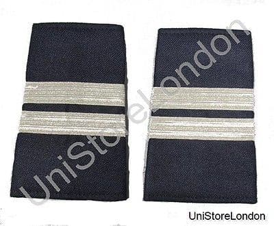 Epaulet Pilot Epaulette Sliders 2 Silver Mylar Bars Flight Engineer ...