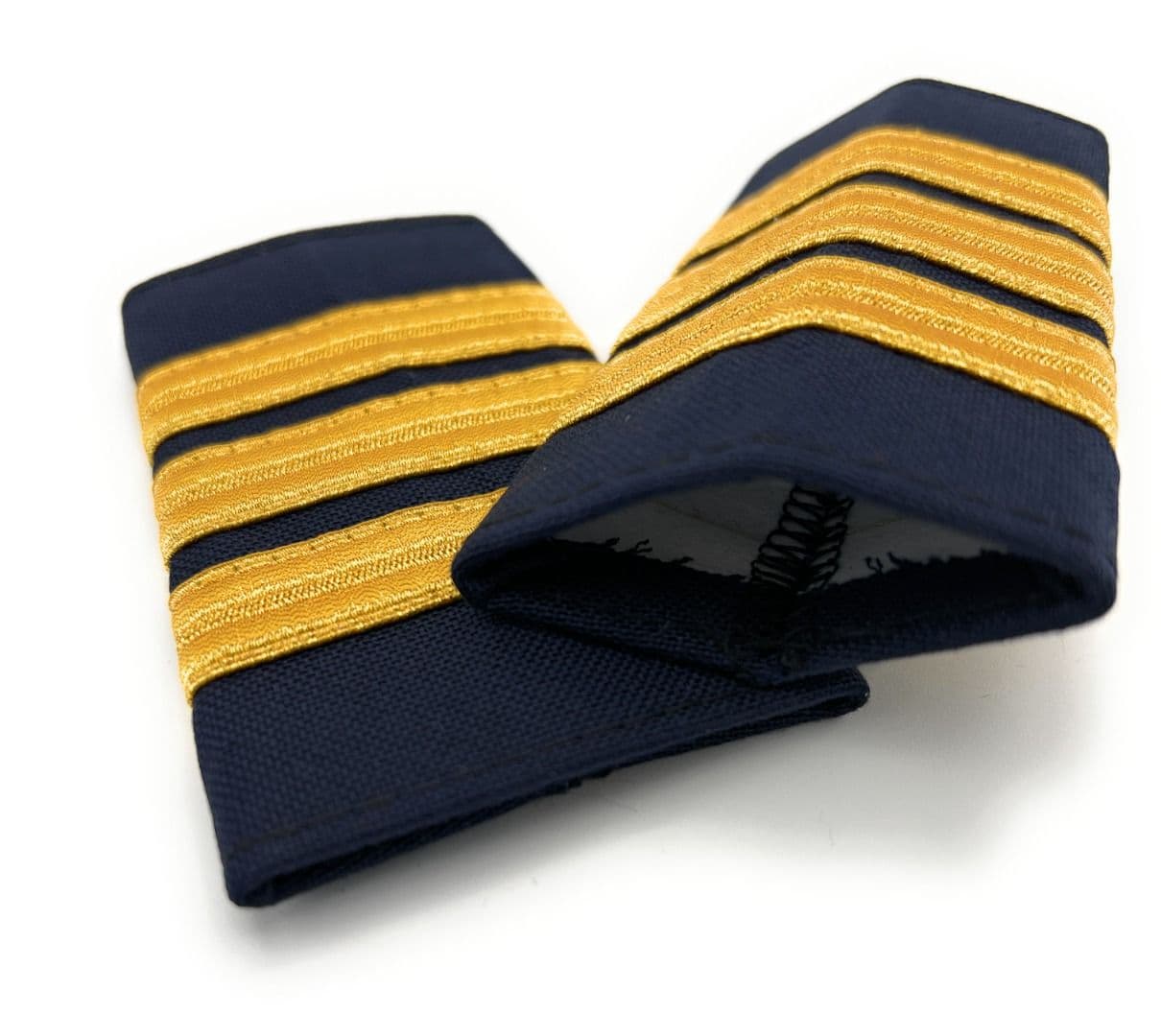 Epaulet Pilot Epaulette Sliders 3 Gold Mylar Bars First Officer Navy ...
