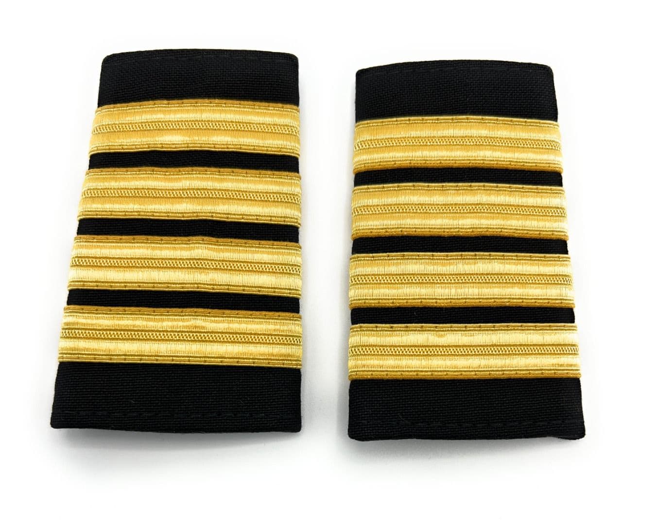 Epaulet Pilot Epaulette Sliders 4 Gold Bars Captain Black Cloth R1297