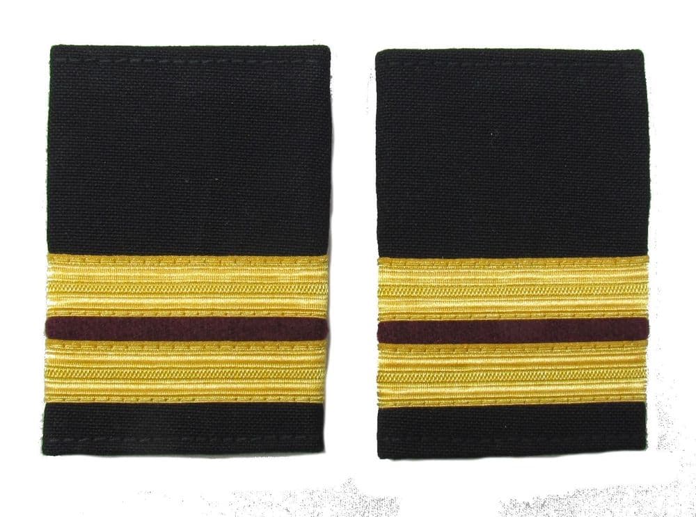 Epaulette 2 x 1/2 Gold with 1x1/4inch Maroon Full Size Engineers R1832