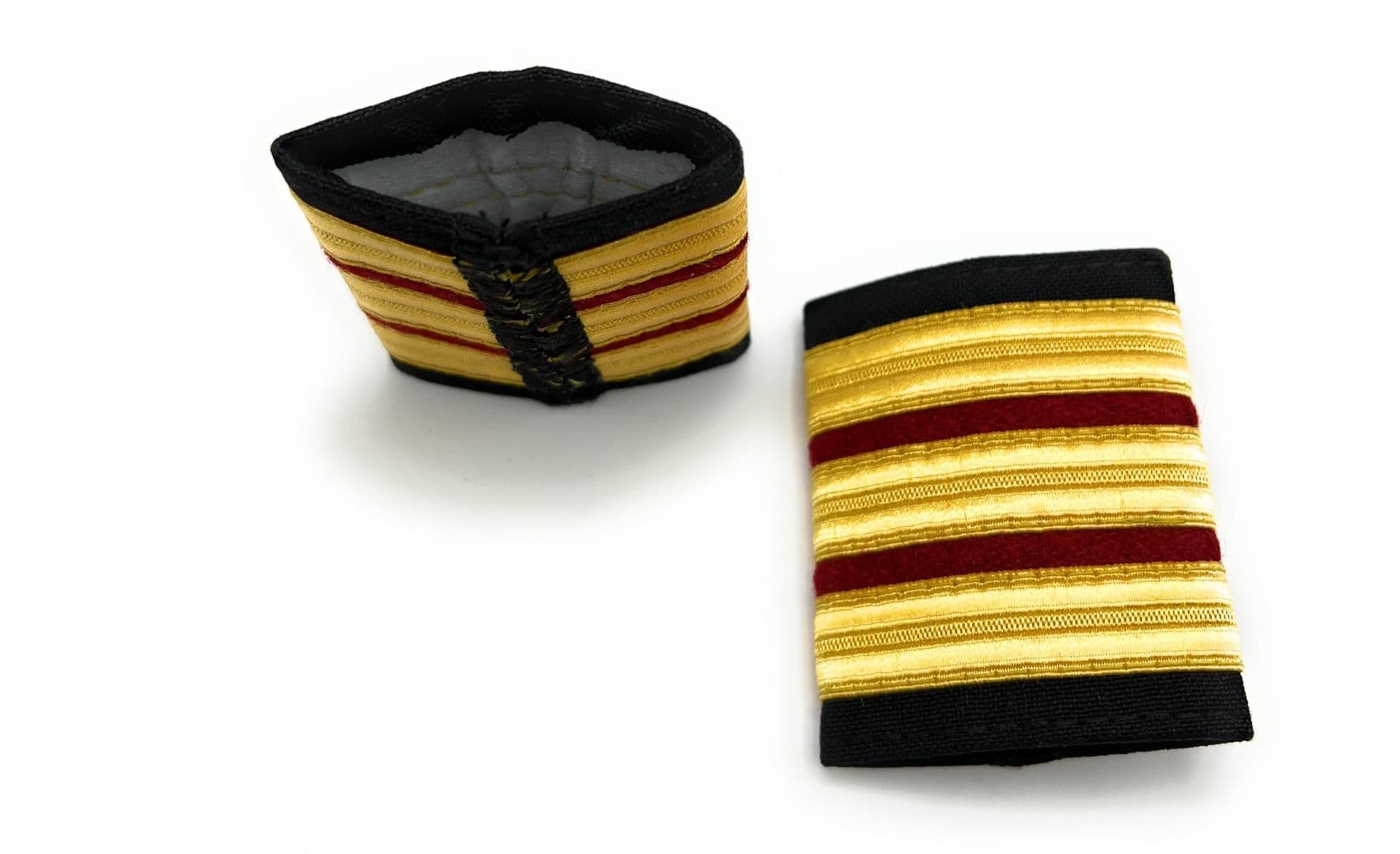 Epaulette,3 x 1/2 Gold with2x1/4inch Maroon R154