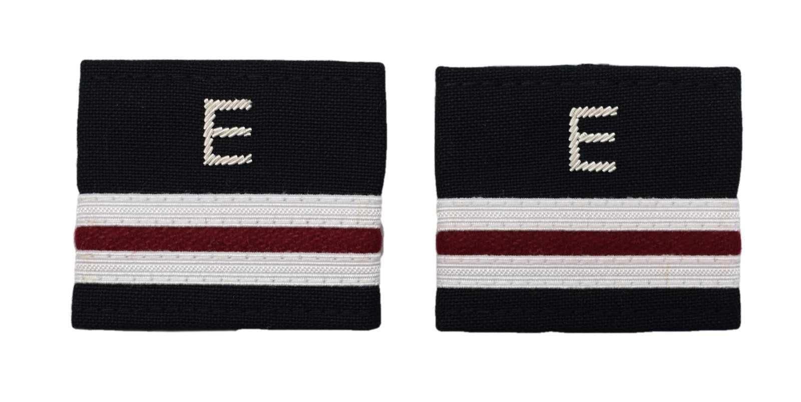 Epaulette Aircraft Engineers 2 x 1/4 Silver-Maroon with silver E