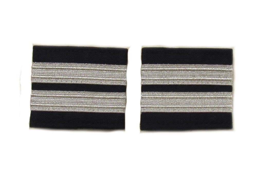 Epaulette Airline Pilot Captain First officer Silver Mylar Bars Navy ...