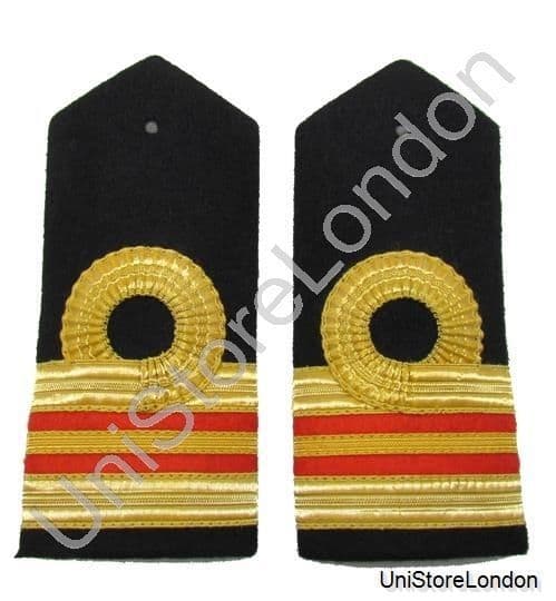 Epaulette Curved Naval 2 Red Bars Lt Commander R393