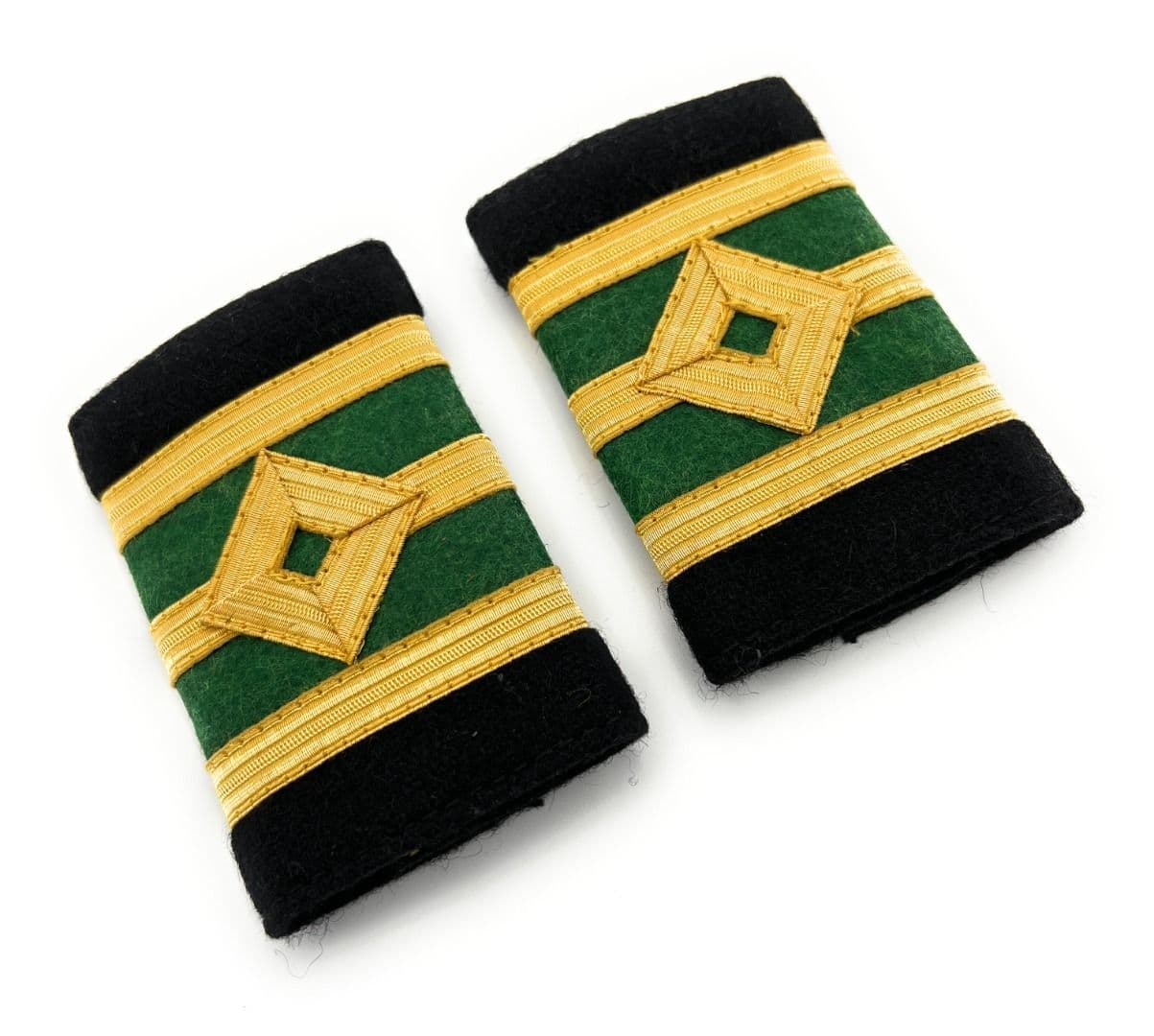 Epaulette Marine Dimond 3 Bar Gold Green Senior ETO R2659