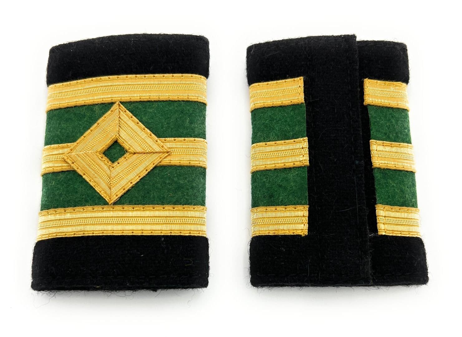 Epaulette Marine Dimond 3 Bar Gold Green Senior ETO R2659