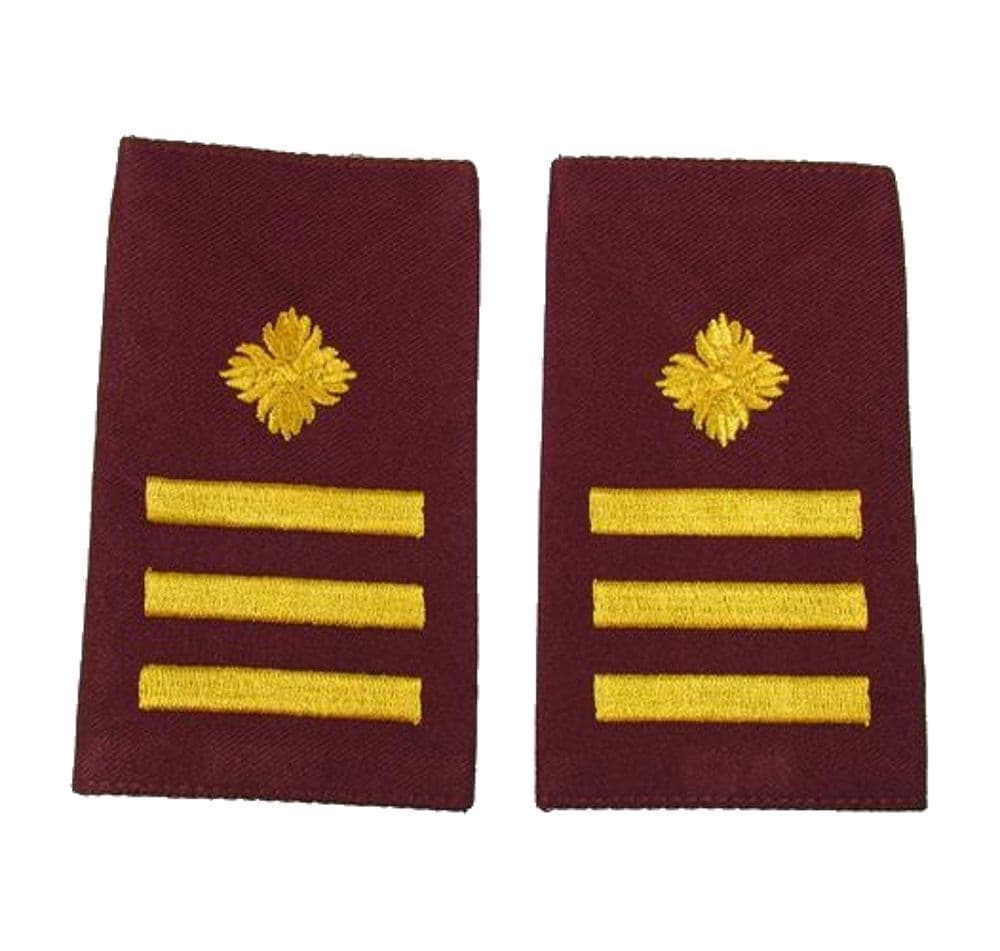 Epaulette Maroon Star & 3 Yellow Bars Slip On Slider R1063