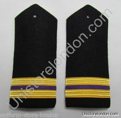 Epaulette Merchant Navy 3rd Engineer Third Hard Curved 2 Gold Bar R1234