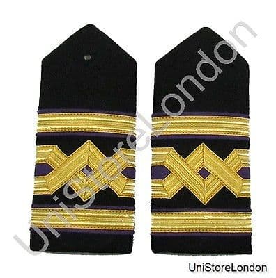 Epaulette Merchant Navy Chief Engineer Hard Curved Diamon 4 Gold Bar R1240
