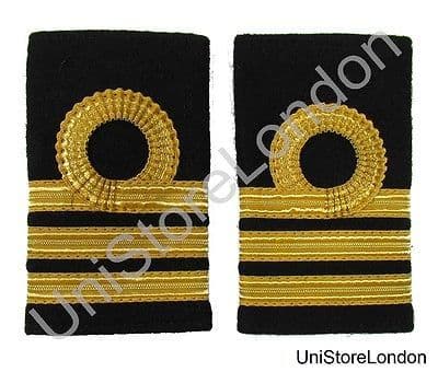 Epaulette Merchant Navy Chief officer Chief Mate Slip-on Curl 2 Bar R1436