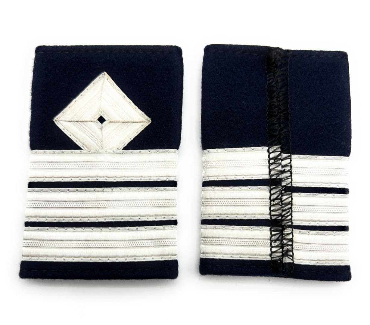 Epaulette Merchant Navy Chief officer Chief Mate Slip-on Silver on Blue