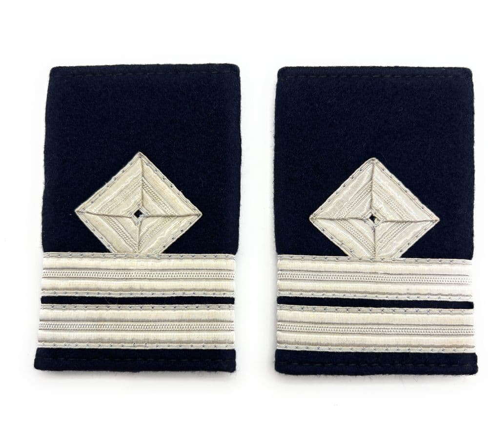 Epaulette Merchant Navy Second Officer - Second Mate Deck Slip On Silver