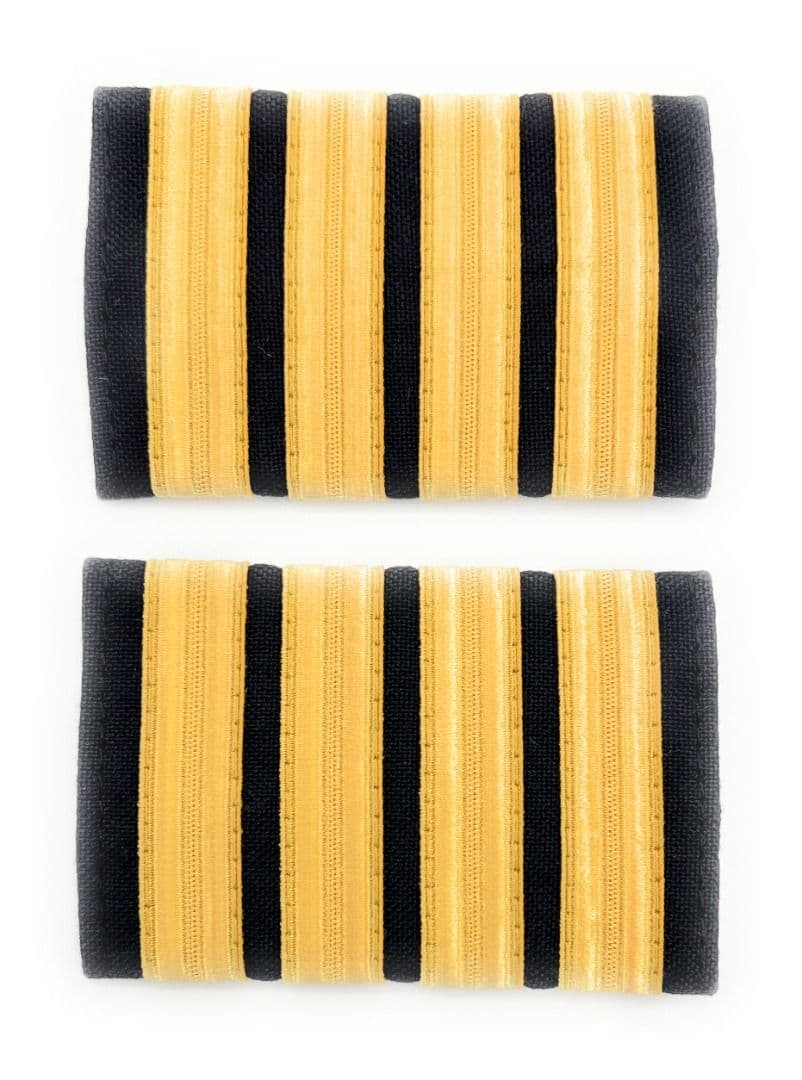 Epaulette Pilot Captain First Officer 4 bars On Navy Blue Cloth R984