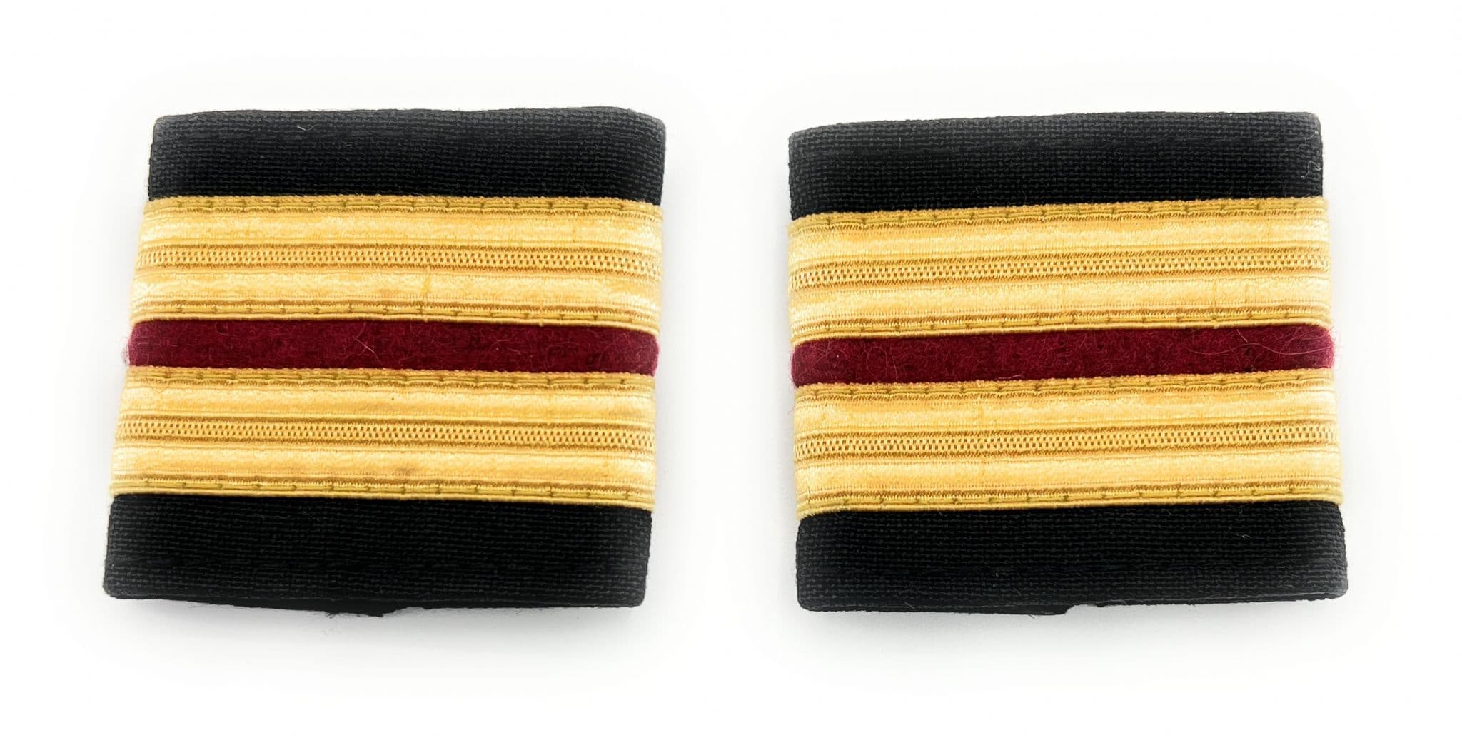 Epaulettes Epaulette Rank 2x1/2 Gold Bars-Maroon Engineers R155