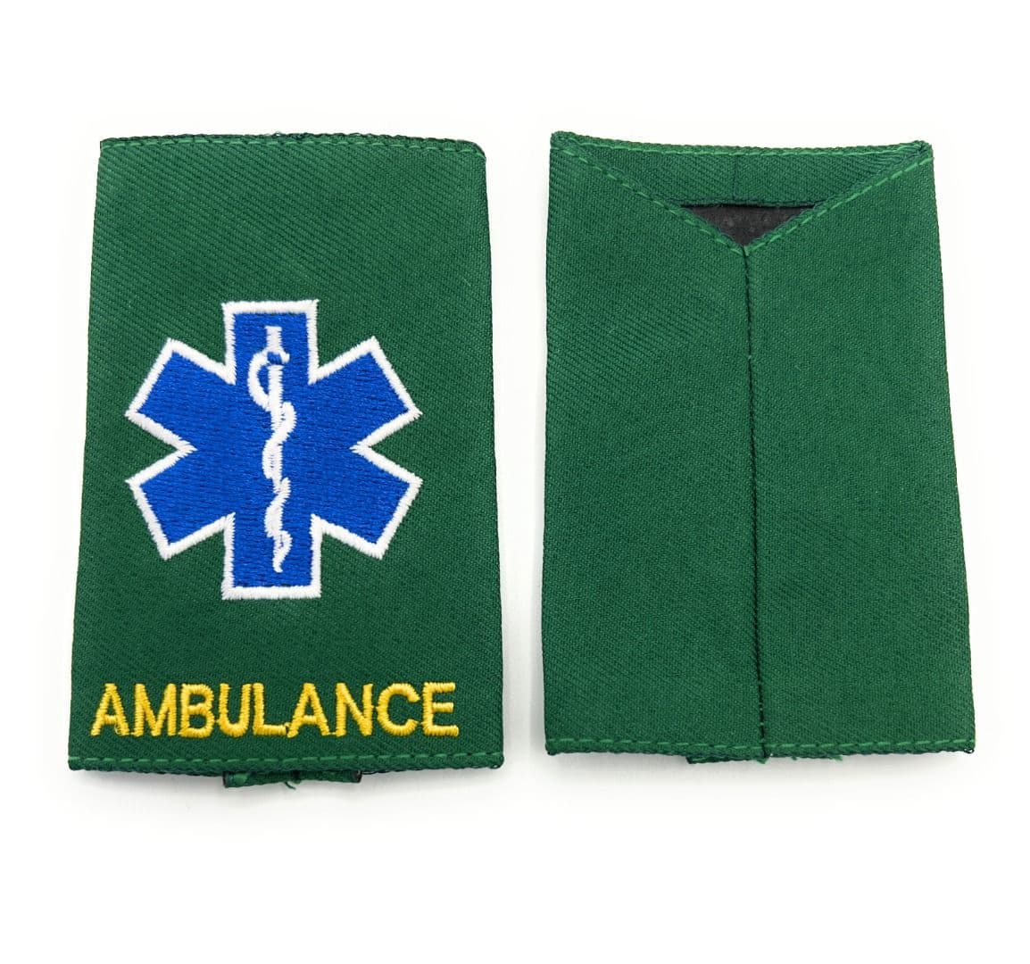 Epaulettes Green Ambulance & Logo epaulette sliders Badges
