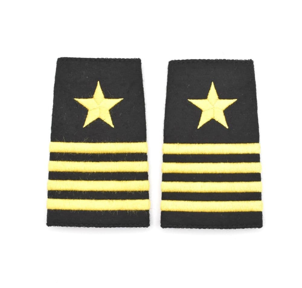 Gold Star Pilot Captain, Gold Strips Epaulettes, Pilot Airline, Marine ...