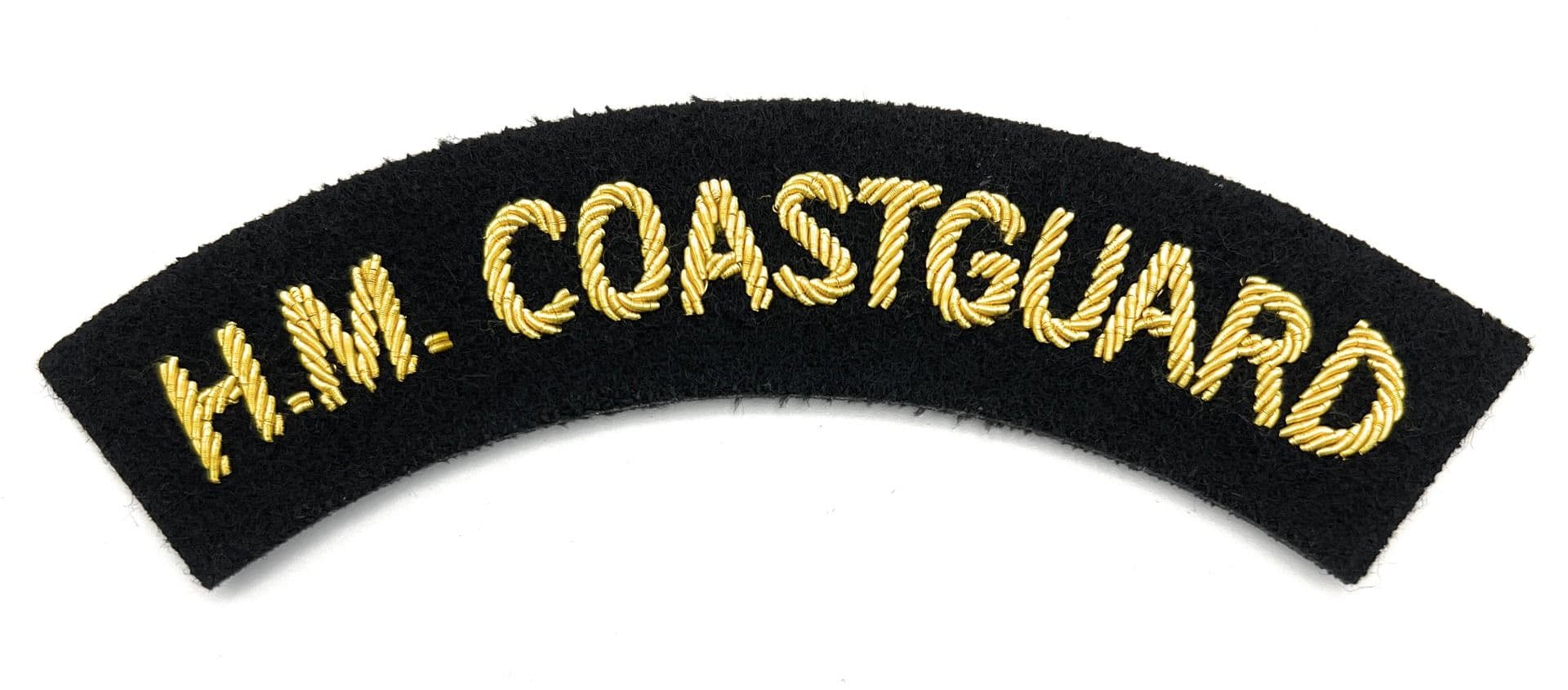 H.M. Coastguard Title Patch Cloth Badge Gold