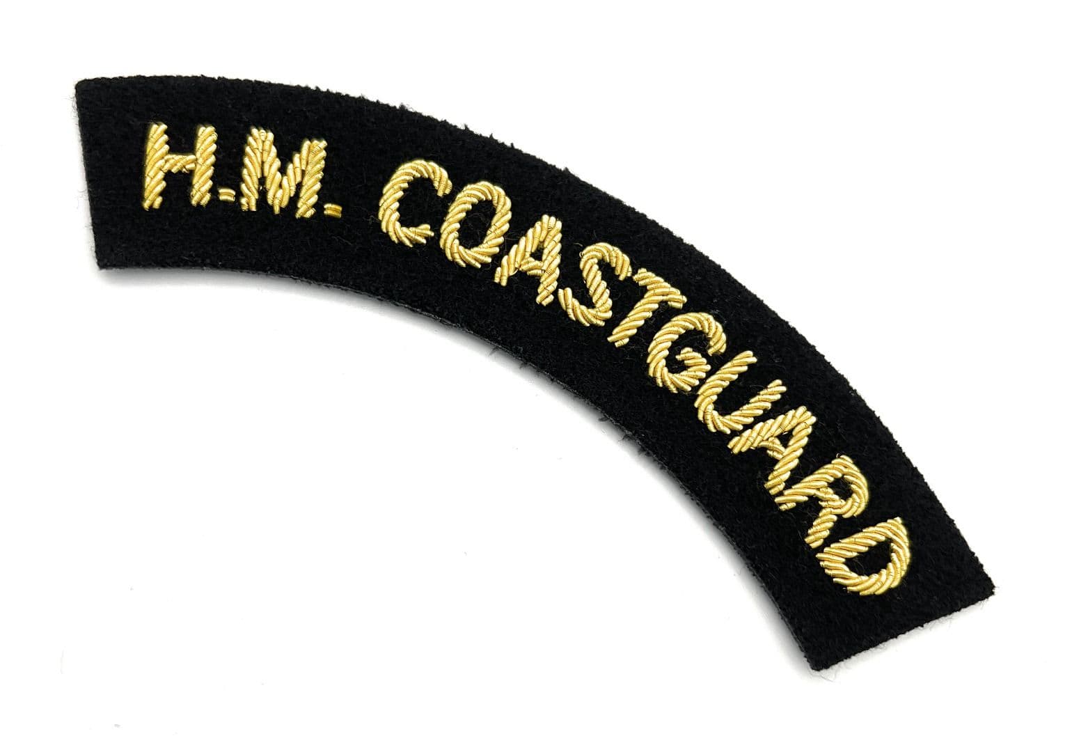 H.M. Coastguard Title Patch Cloth Badge Gold