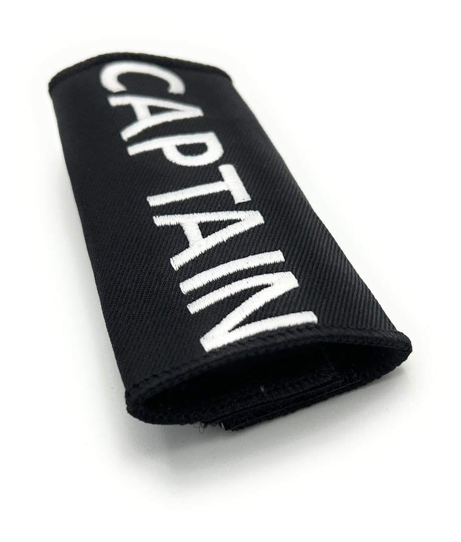 Luggage Handle Strap Wrap White on Black for CAPTAIN