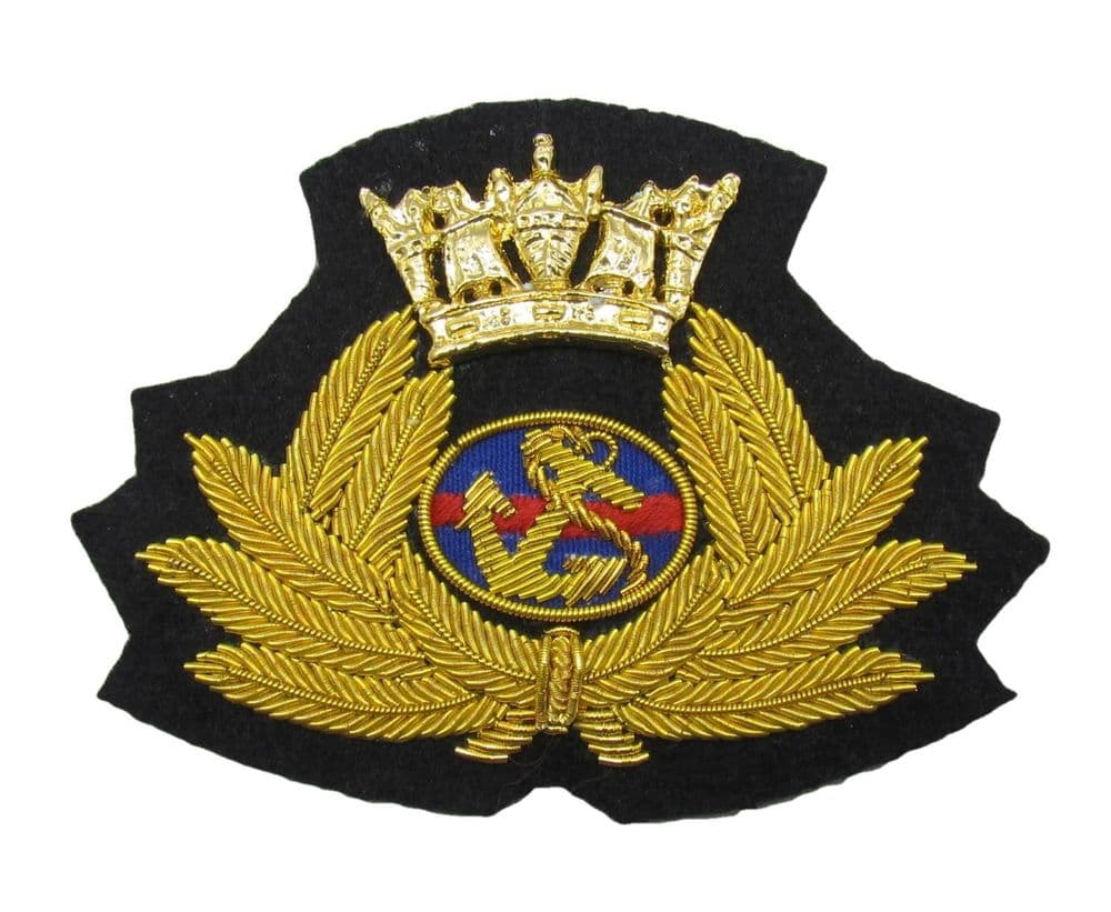 Merchant Navy Cap Badge Anchor in Gold Wreath Cap Badge