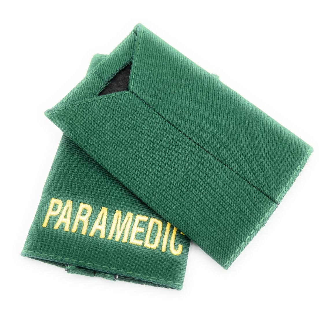 Paramedic epaulettes Green ambulance medic officer epaulette sliders ...