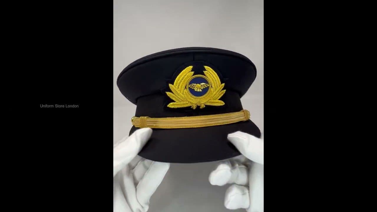 Pilot Cap with Generic Cap Badge Navy Blue Airline Cap R1744