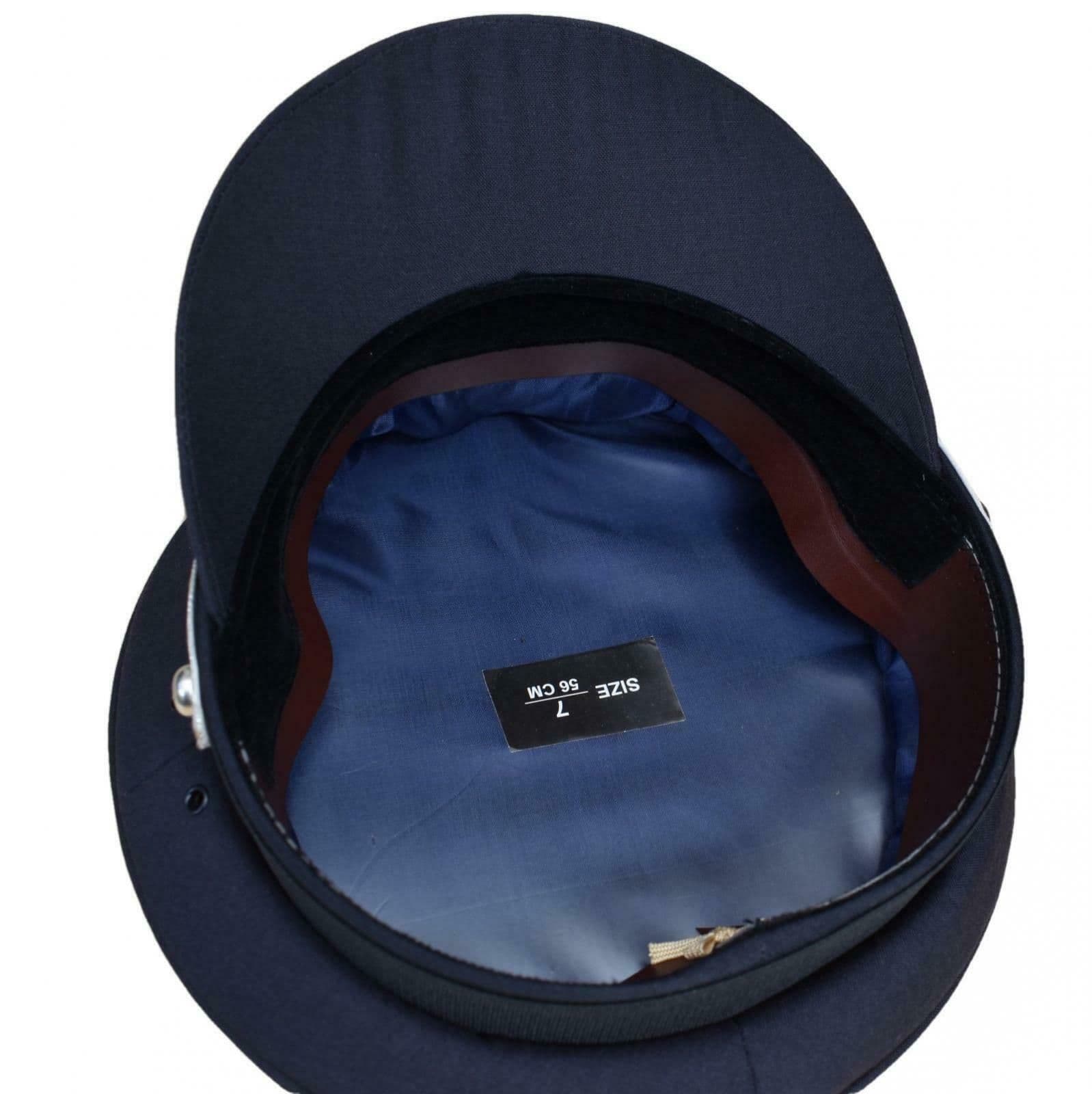 Pilot Cap with Generic Silver Cap Badge Navy Blue Airline Cap