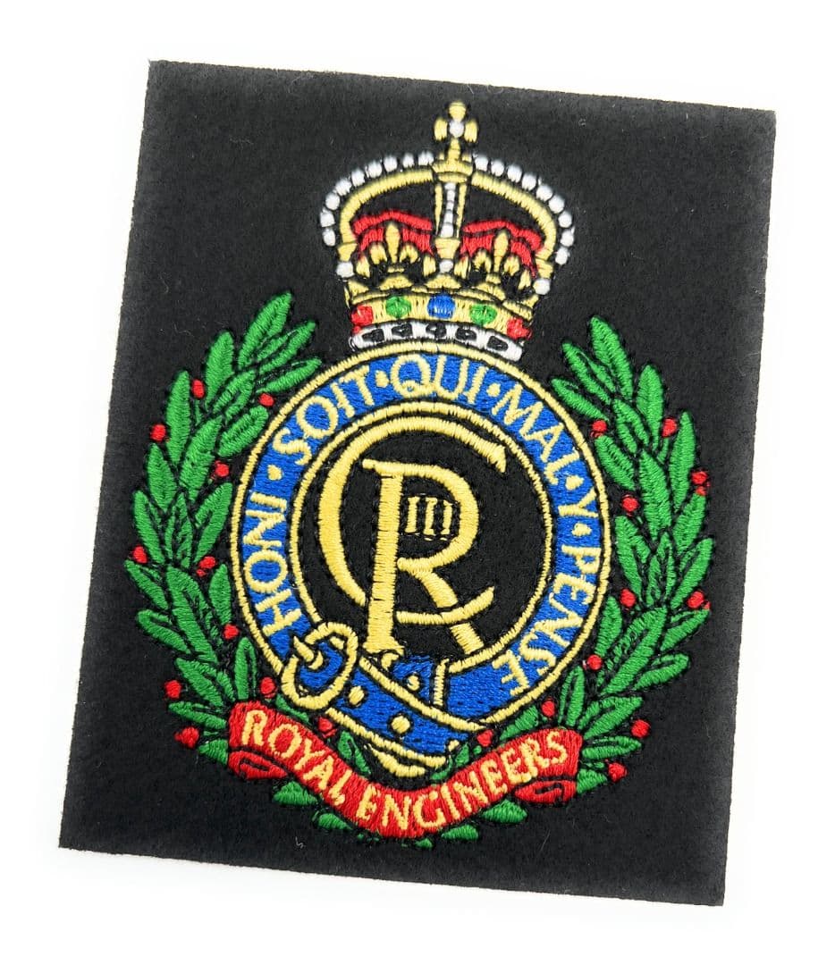 Royal Engineers Embroidered Blazer Badge RE Badge Kings CIIIR Crown R2611