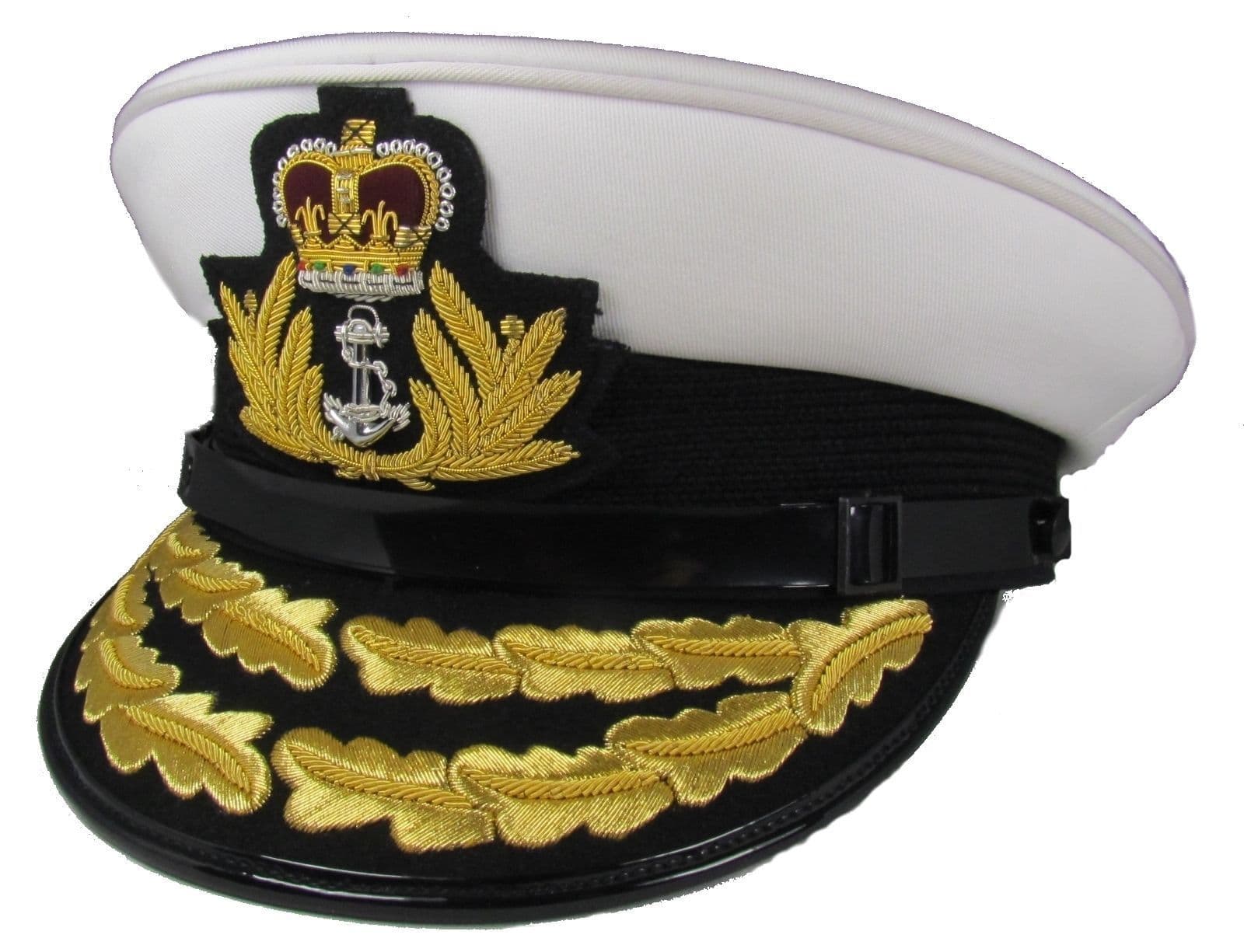 Royal Navy Admirals Cap Flag Officer RN Badge Gold Peak Military Hat R1743