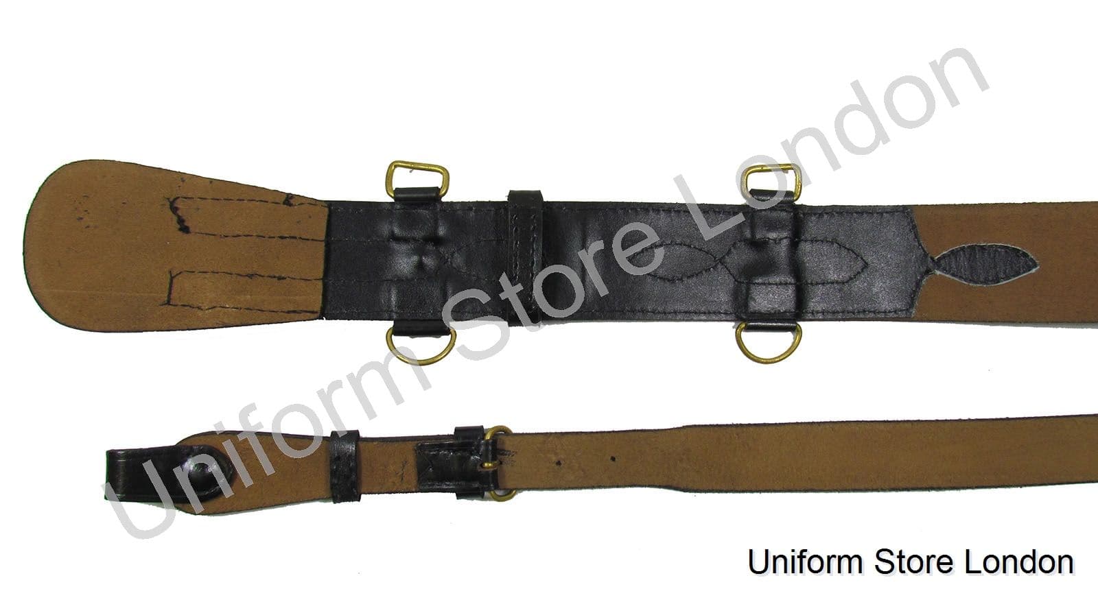 Sam Brown Belt Black with Gold fitting R240