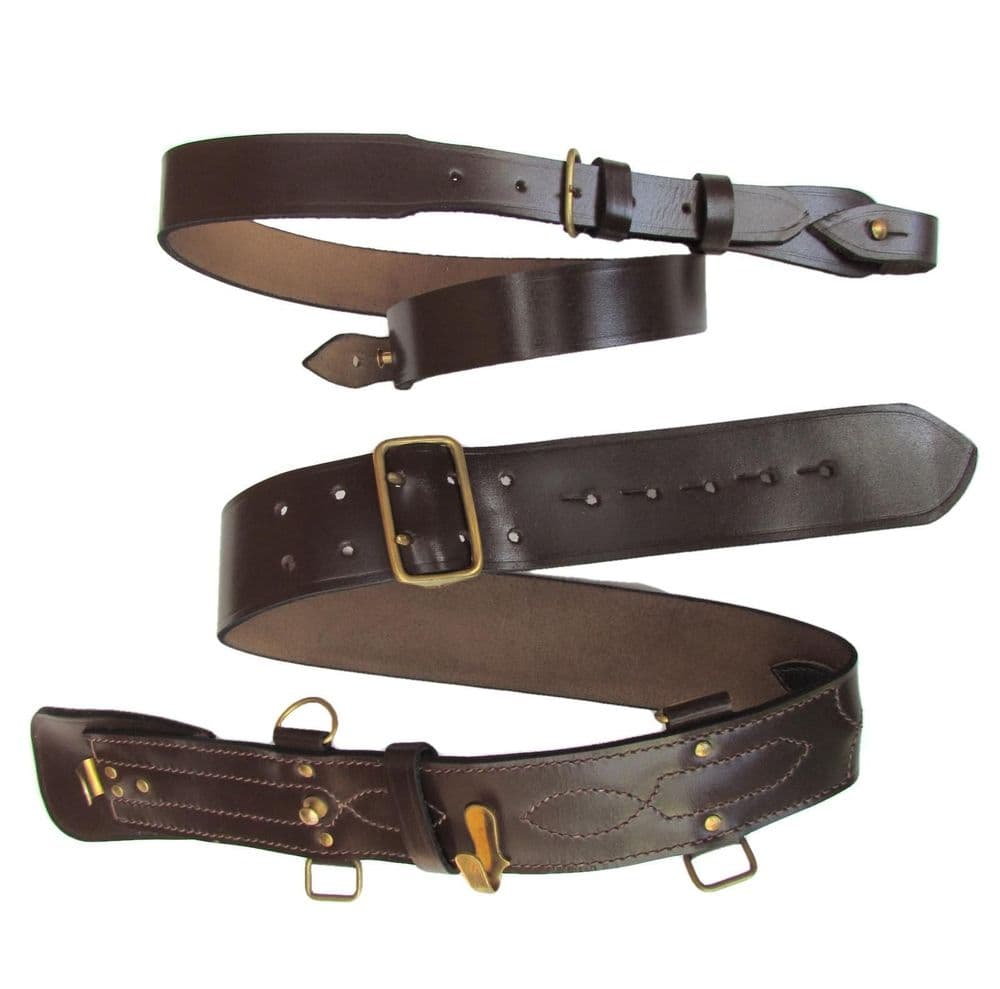 Sam Brown Belt Brown With Brass Fitting Quick Release Clip-on R254 QR