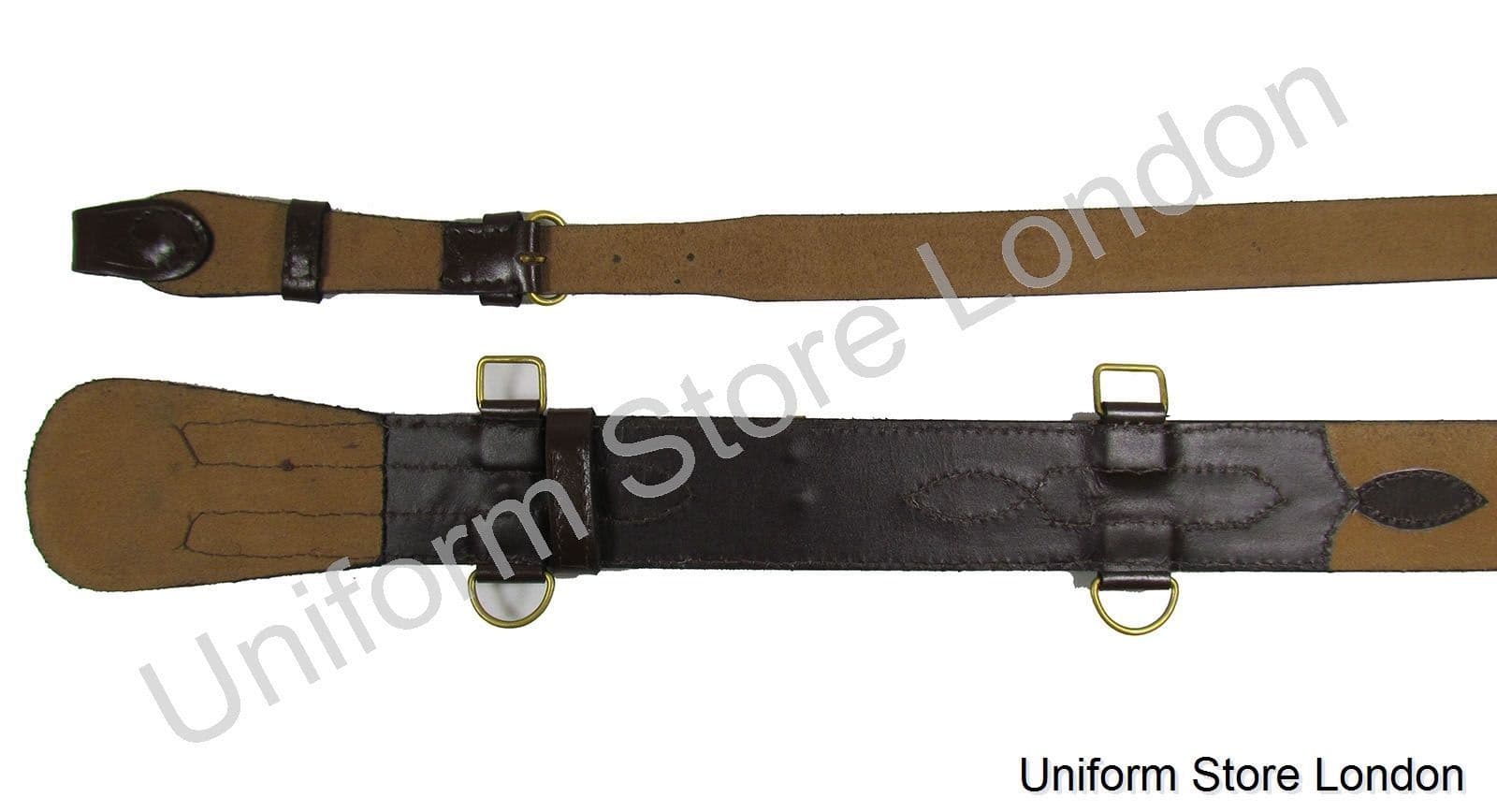 Sam Browne Belt Sword Frog Sword Knot Brown leather Uniform Accessories ...