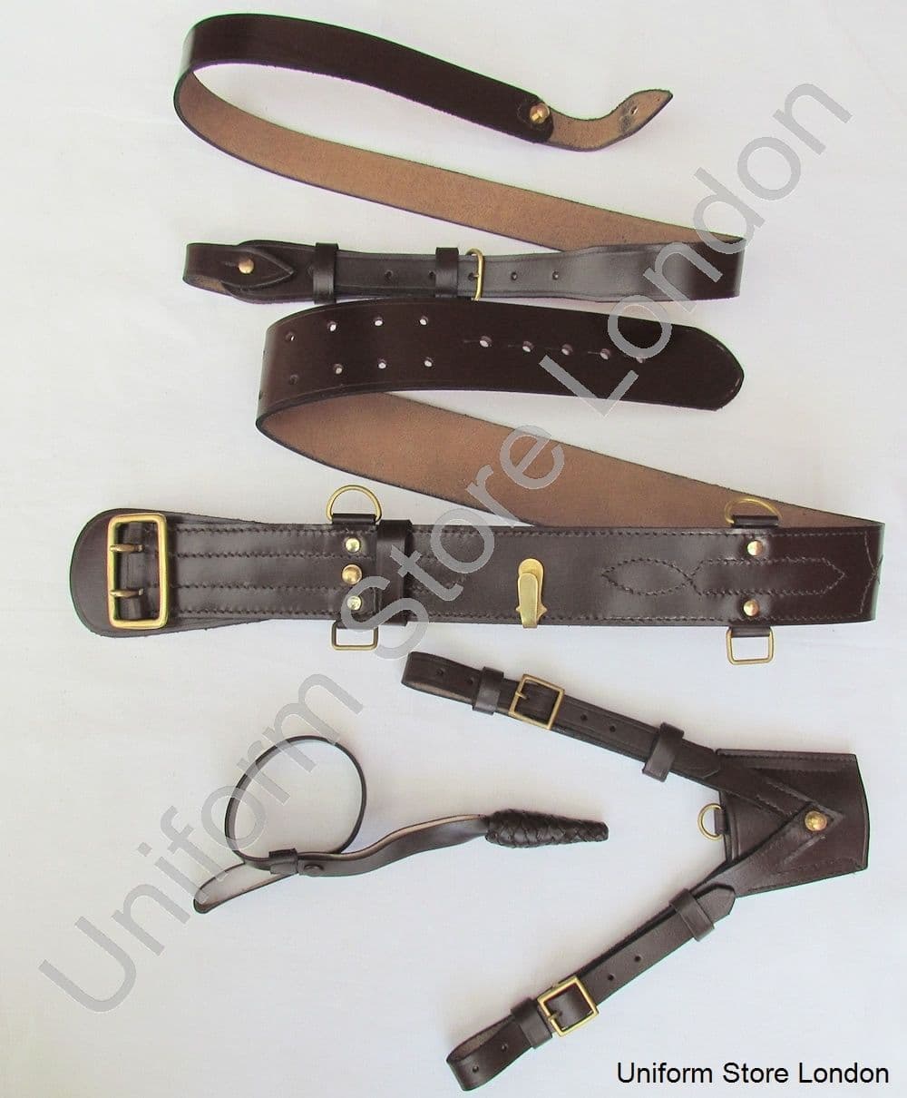 Sam Browne Belt Sword Frog Sword Knot Brown leather Uniform Accessories ...
