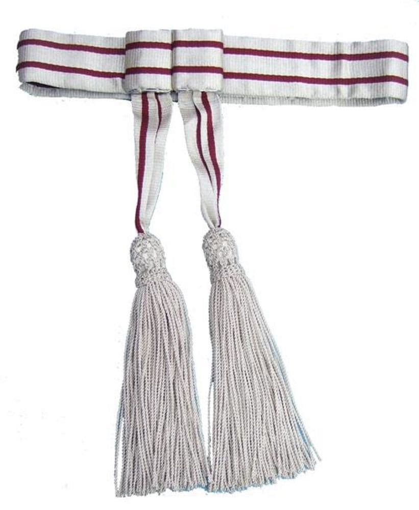 Sash army Military Sash Waist Belt Lord Lieutenant Silver-Maroon R188