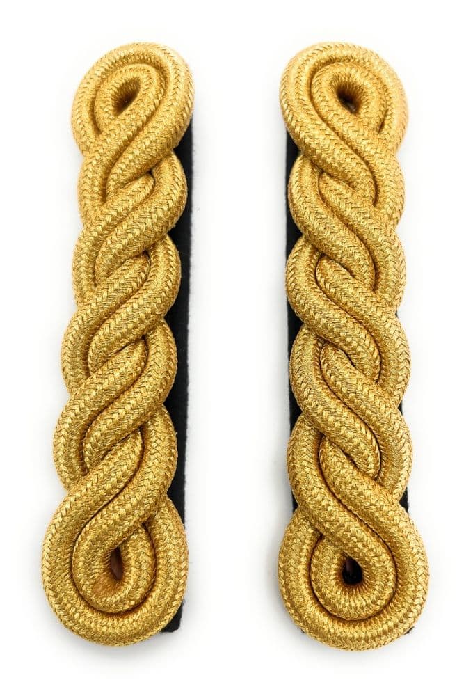 Shoulder Cords Gold Mylar Two Ply Twisted Black backing Ladies R805-FM